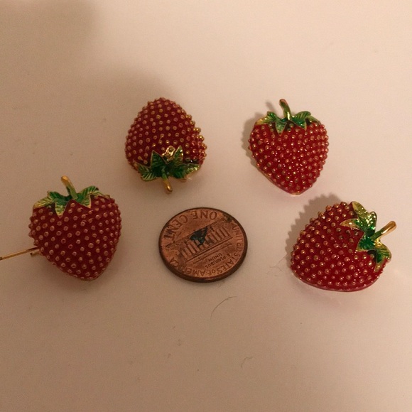 Jewelry | Vintage Style Strawberry Pins | Poshmark